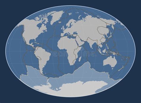 Antarctica Tectonic Plate Contour Fahey Boundaries Stock Illustration Illustration Of