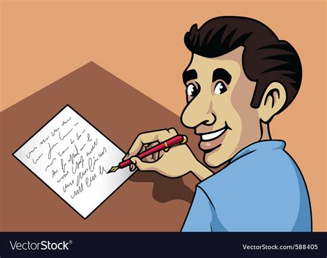 Writing Man Royalty Free Vector Image Vectorstock