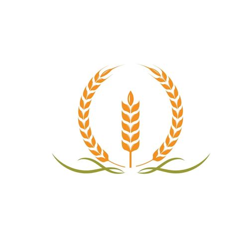 농업 밀 벡터 아이콘 일러스트 디자인 서식 파일 프리미엄 벡터