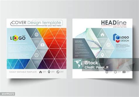 비즈니스 서식 파일이 평방 브로셔 잡지 전단지 연례 보고서에 대 한 책자 커버 평면 레이아웃 쉽게 편집 가능한 벡터 추상적인
