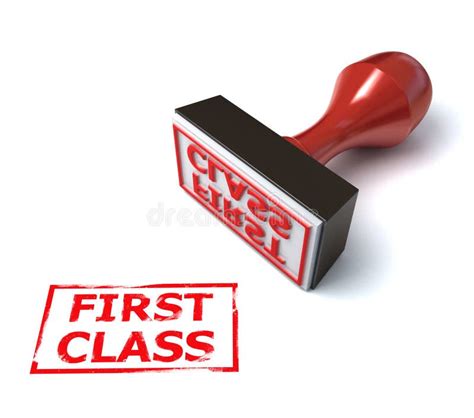 Rubber Stamp First Class 3d Rendering Stock Illustration Illustration