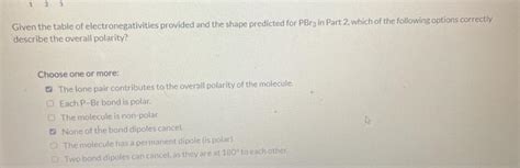 Solved Given The Table Of Electronegativities Provided And Chegg
