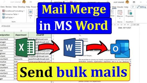 ajay anand on linkedin send bulk emails using mail merge in microsoft word