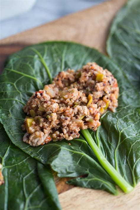 Turkey Stuffed Collard Greens Crumb Top Baking