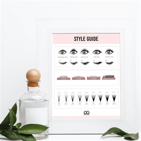 Downloadable Lash Style Guide Poster Gladgirl