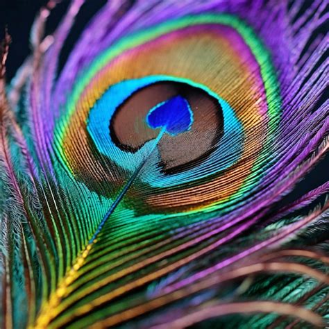 Premium Ai Image Peacock Feather Macro Photography