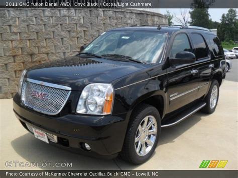 Onyx Black 2011 Gmc Yukon Denali Awd Cocoalight Cashmere Interior