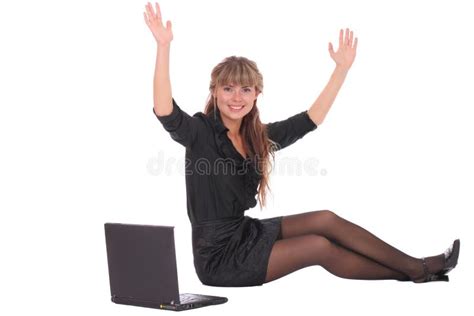 Business Woman Climbing Ladder Stock Image Image Of Businesswoman