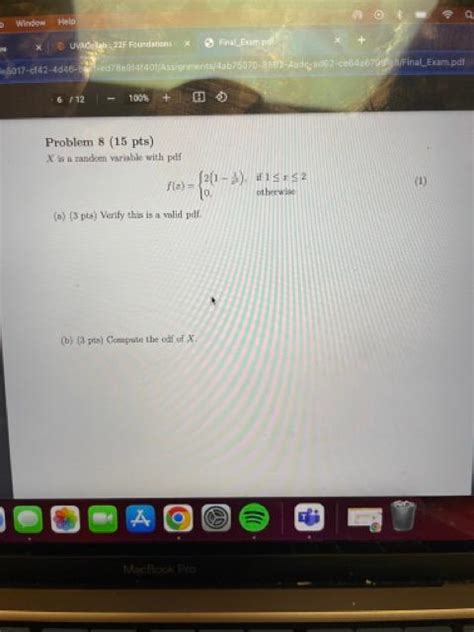Solved Problem Pts X Za A Random Narialile With Pdf Chegg Com