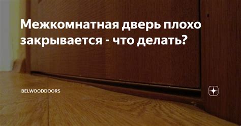 Межкомнатная дверь плохо закрывается - что делать? | Belwooddoors | Дзен