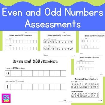 Skip Counting Assessments Even And Odd Numbers Assessments Worksheets