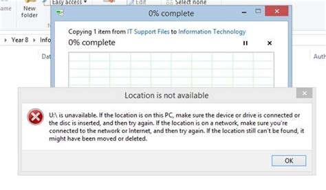 unable to copy to mapped shared drive although works using unc path