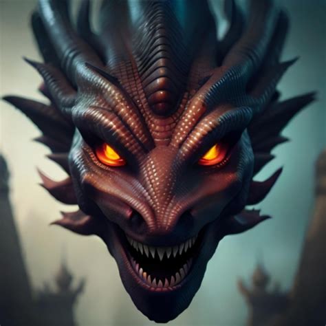 Premium AI Image Dragon Face