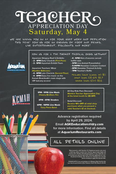 Teacher Appreciation Day At The Aquarium Aquarium Restaurant Kemah TX