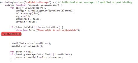 Knockoutjs Validationmessage Throwing Observable Is Not Validatable