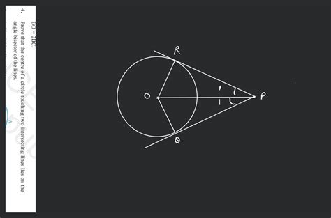 Bo2bc4 Prove That The Centre Of A Circle Touching Two Intersecting Lin