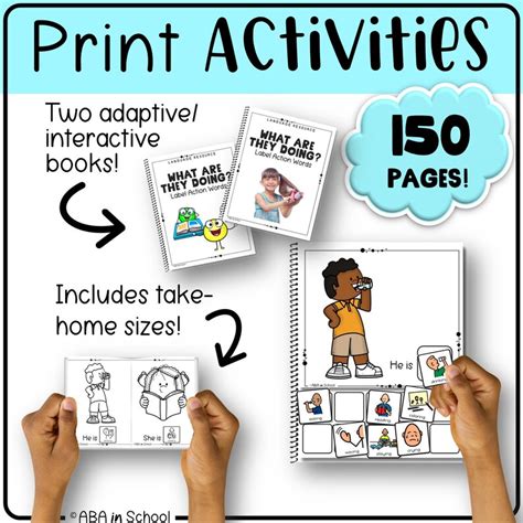 Labeling Actions Identifying Actions And Verbs Flashcards Ablls Assessment Etsy