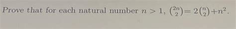 Solved Prove That For Each Natural Number