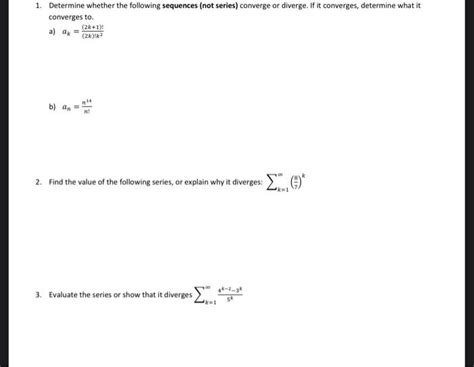 Solved 1 Determine Whether The Following Sequences Not