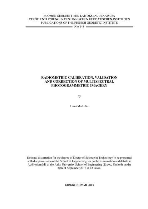 Pdf Radiometric Calibration Validation And Correction Of