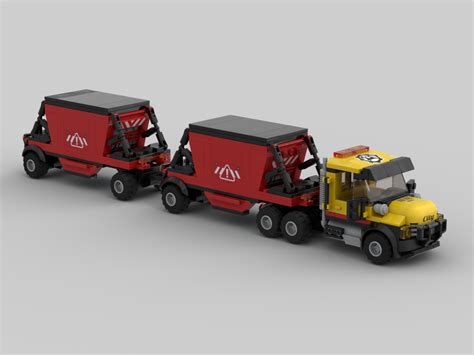 Lego Moc Mining Experts Truck And Double Bottom Dump Trailers By