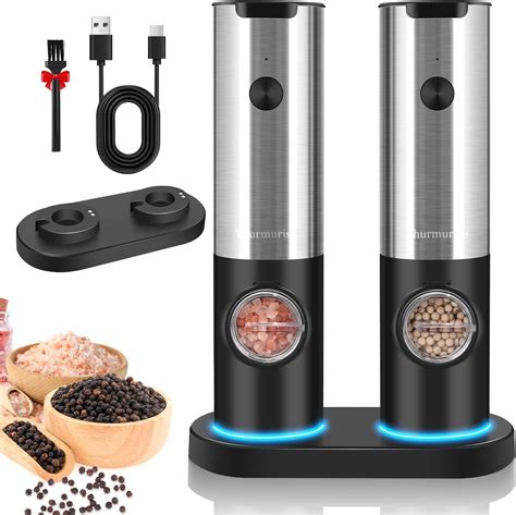 Ultrean Gravity Electric Salt And Pepper Grinder Set Usb