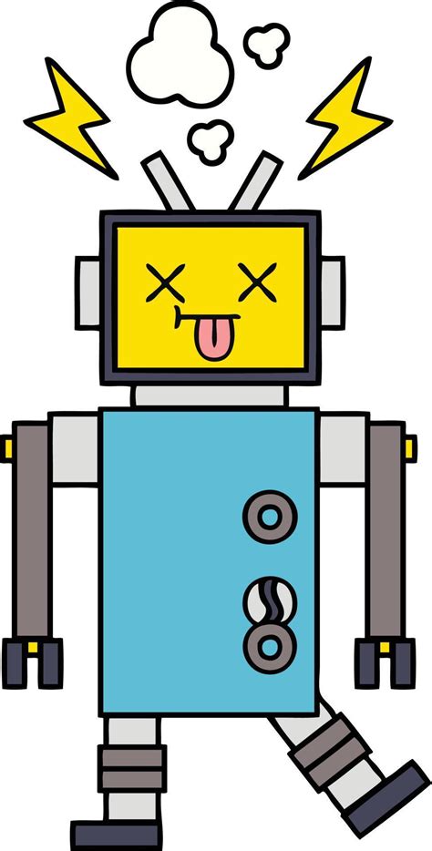 Cute Cartoon Robot Malfunction 10743805 Vector Art At Vecteezy
