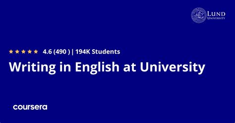 Writing In English At University Coursya