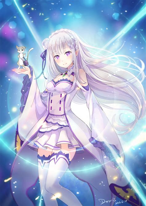 Emilia And Puck Re Zero Kara Hajimeru Isekai Seikatsu Drawn By Dorris