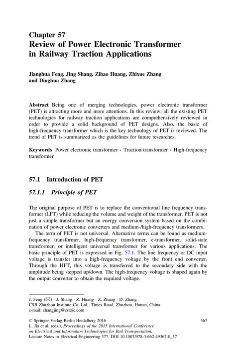 Pdf Review Of Power Electronic Transformer In Railway Traction