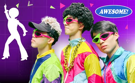 Scspecial Novelty Party Sunglasses 80s Asymmetric Glasses Hot Pink And