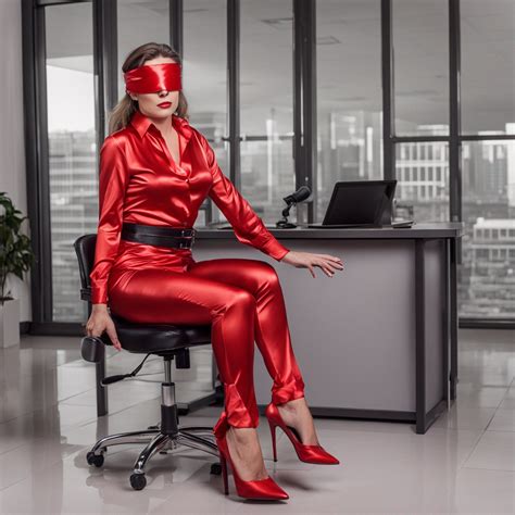 Secretary In Red Satin Blouse Blindfolded By Dgmillan On Deviantart