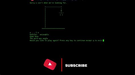 Classic Hangman Game Made Using Python Ascii Art Youtube
