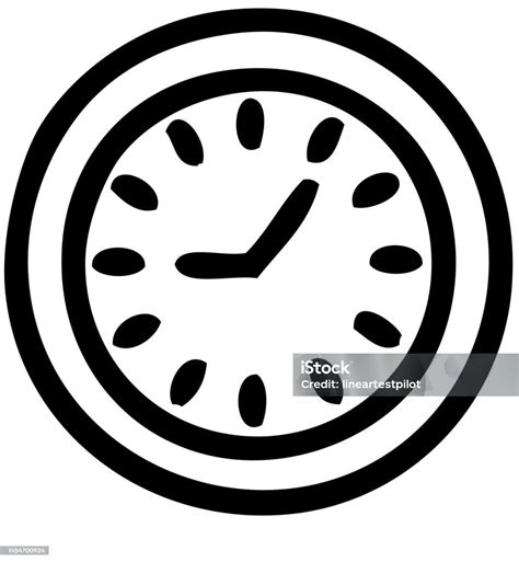 Dessin Au Trait Dune Horloge Murale Vecteurs Libres De Droits Et Plus D