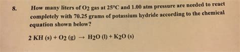 solved how many liters of o2 gas at 25°c and 1 00 atm