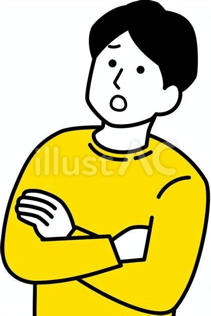 不安な表情の男性 心配する 不安になるイラスト No 23182681｜無料イラスト・フリー素材なら「イラストac」