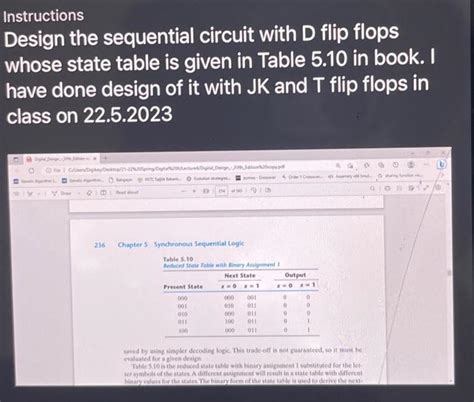 Solved Instructions Design The Sequential Circuit With D Chegg