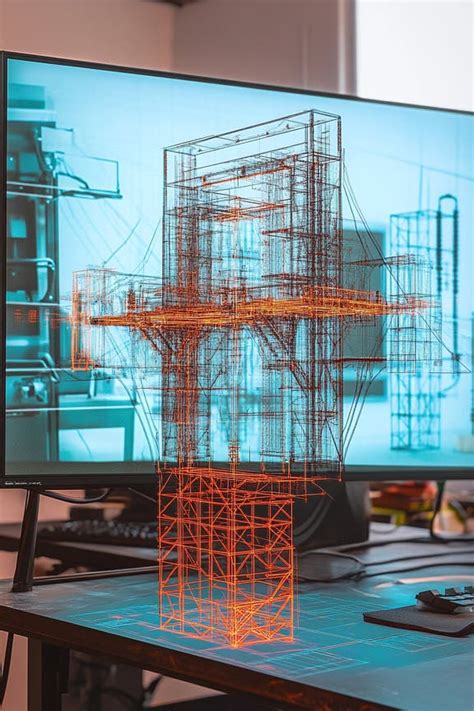 Cad Model Of A Modular Power Grid Displayed On A Dual Monitor Professional Setup Stock