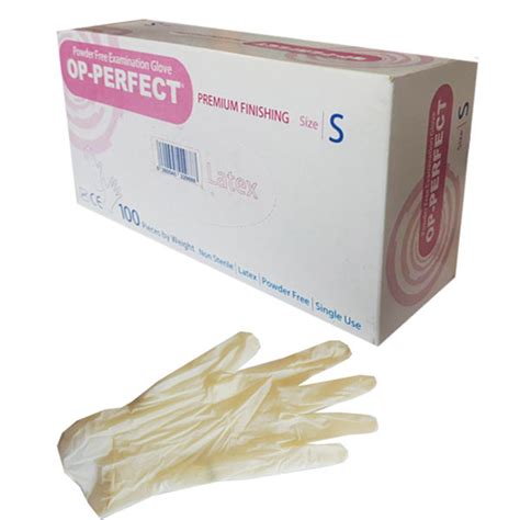 دستکش لاتکس بدون پودر Op Perfect بسته‌ی 100 عددی پزشک کالا