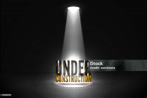 조명에 벽돌 벽 그런 지 배경에 건설 벡터 일러스트 레이 션에서 블랙에 고립 된 각광의 밝은 광선에 줄무늬 텍스트 스포트 라이트에 대한 스톡 벡터 아트 및 기타 이미지