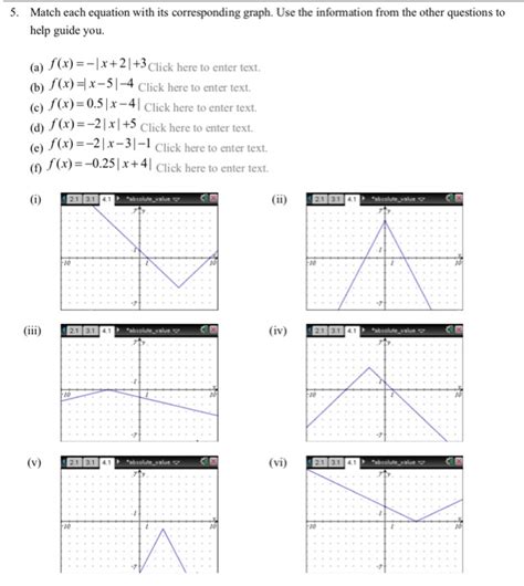 Solved Match Each Equation With Its Corresponding Graph Chegg