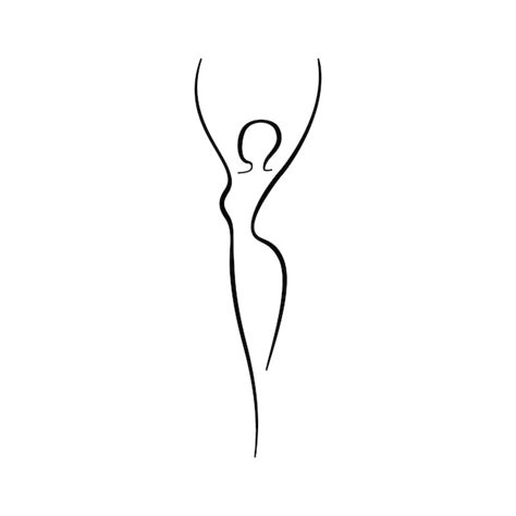 Silueta De Cuerpo De Línea De Mujer De Belleza Figura De Línea Femenina
