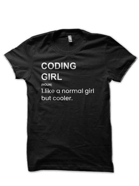 Coding Girl Black T Shirt Swag Shirts
