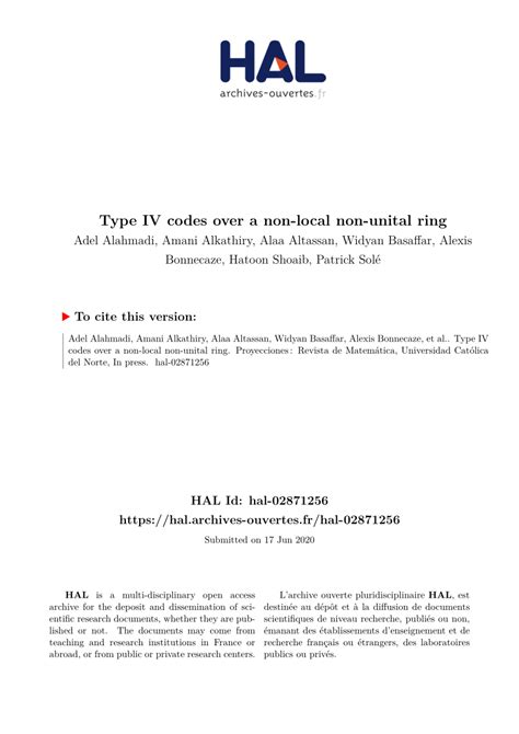 Pdf Type Iv Codes Over A Non Local Non Unital Ring