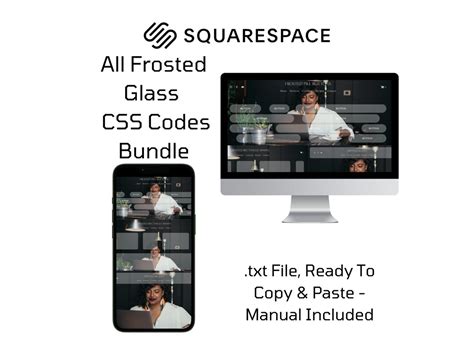 Squarespace Css Frosted Bundle Website Design Template Embeddable Custom