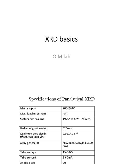 Xrd Basics Oim Lab Pdf
