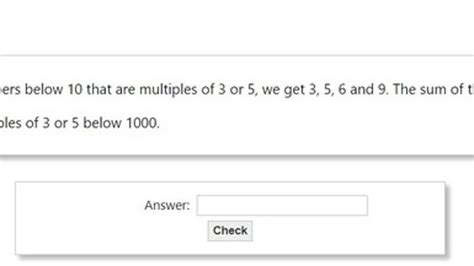 Screenshot Of The 1st Problem In Project Euler