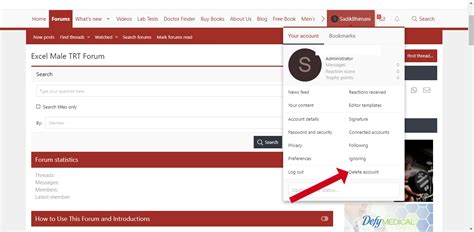 The Delete Account Extension Has Been Installed Excel Male Men S Health Forum