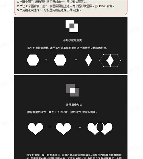 PS形状布尔运算 部落窝教育