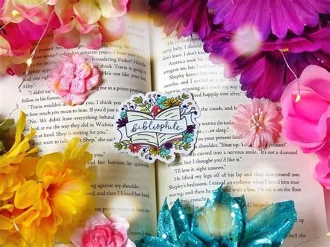 Bibliophile Floral Vinyl Sticker Bookish Vinyl Decal Hand Lettered